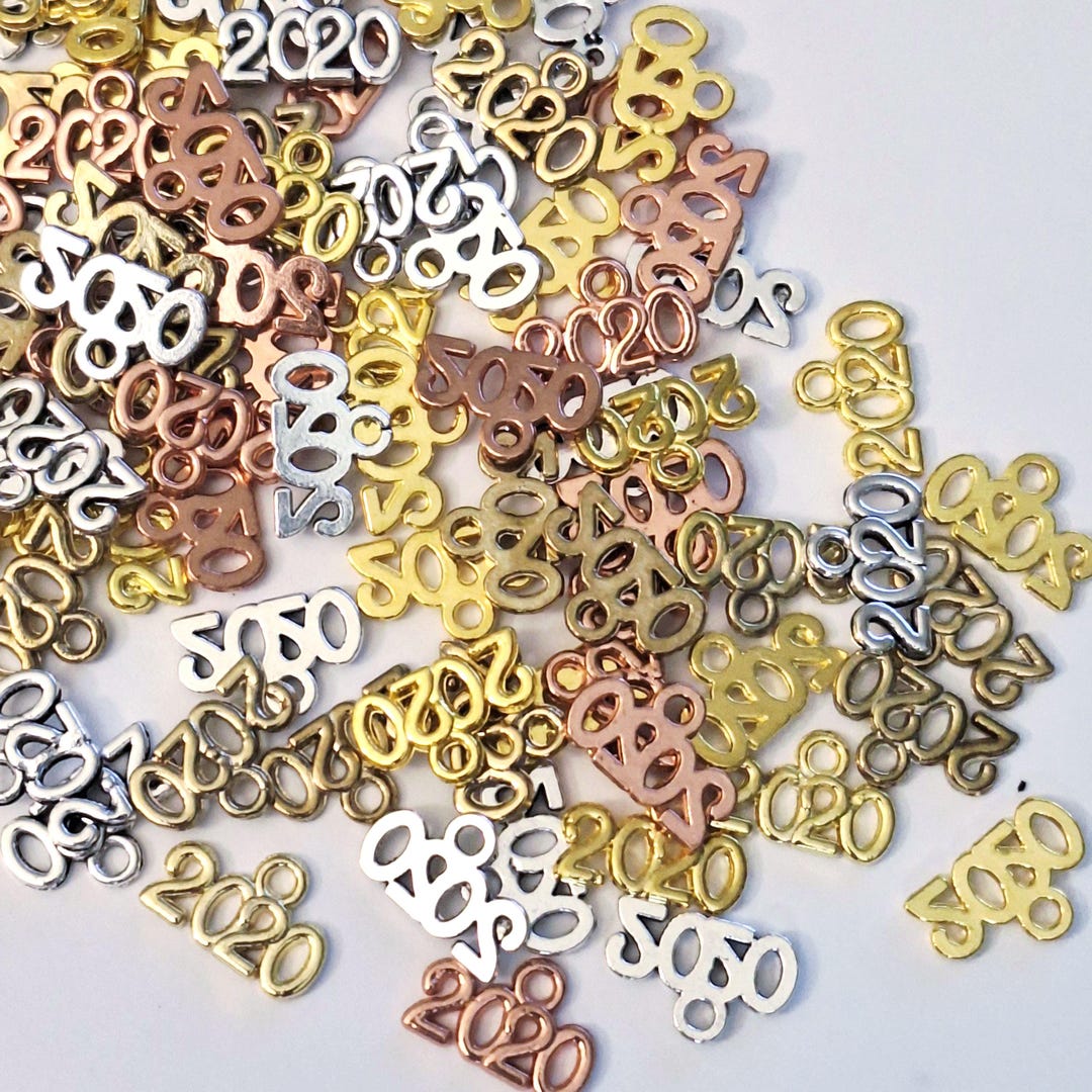 100 Metal 2020 Charms for Jewelry, 4 Colors Silver/gold/brass/antiqued ...