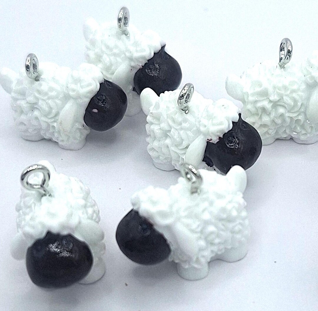 4 Sheep Charms Black Faced Sheep Charms for Jewelry, Scrapbooking and ...