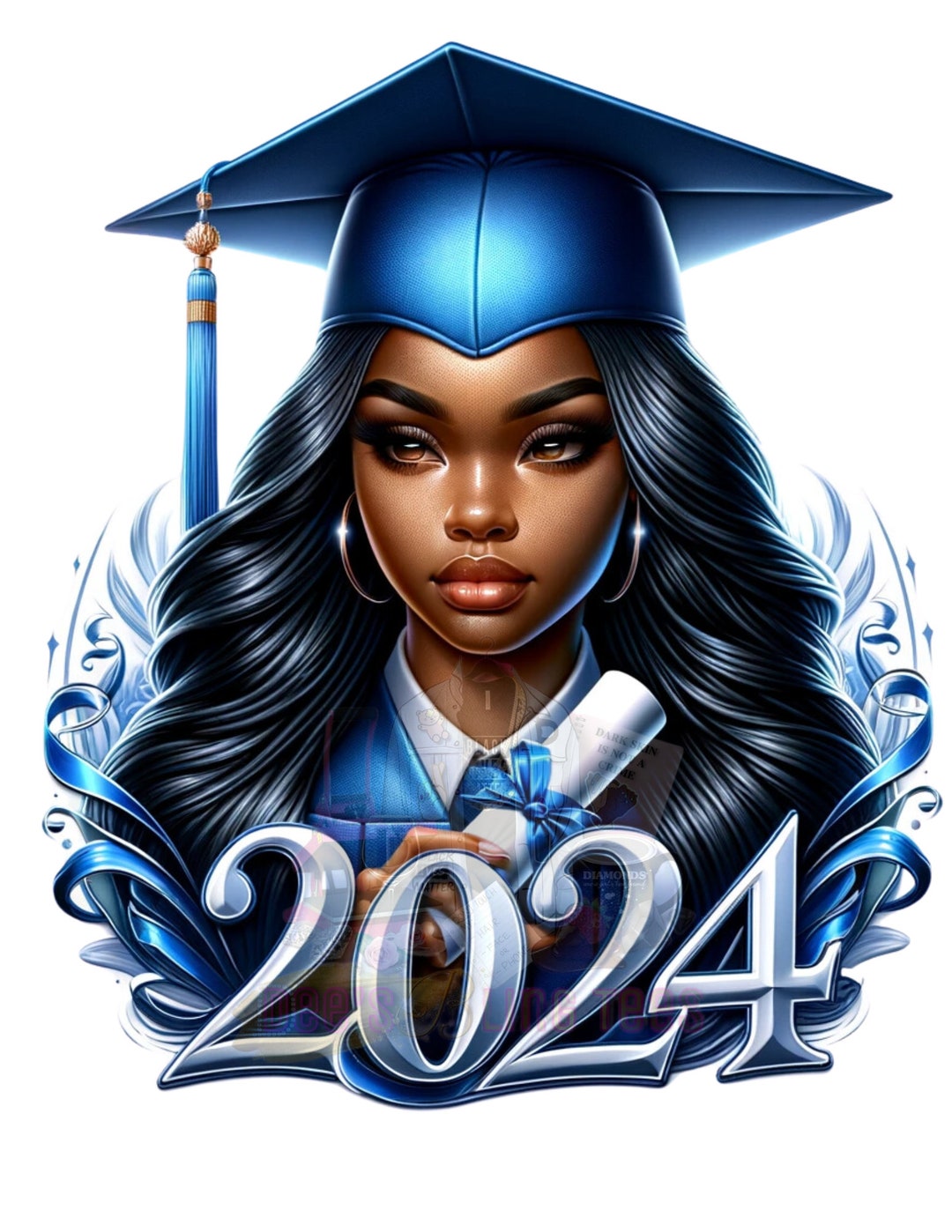 Grad Girl Royal Blue PNG - Etsy