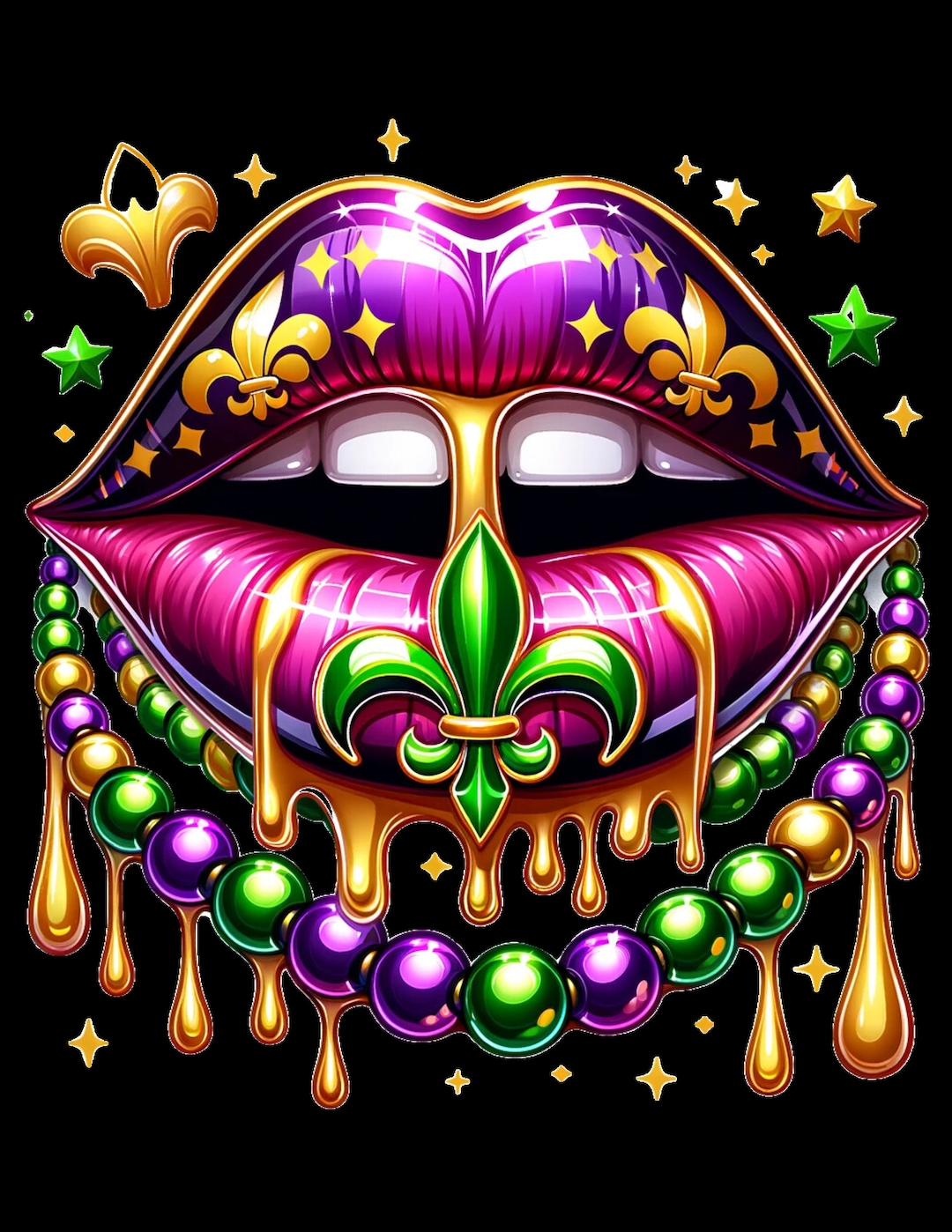 Mardi Gras Lips Purple PNG - Etsy
