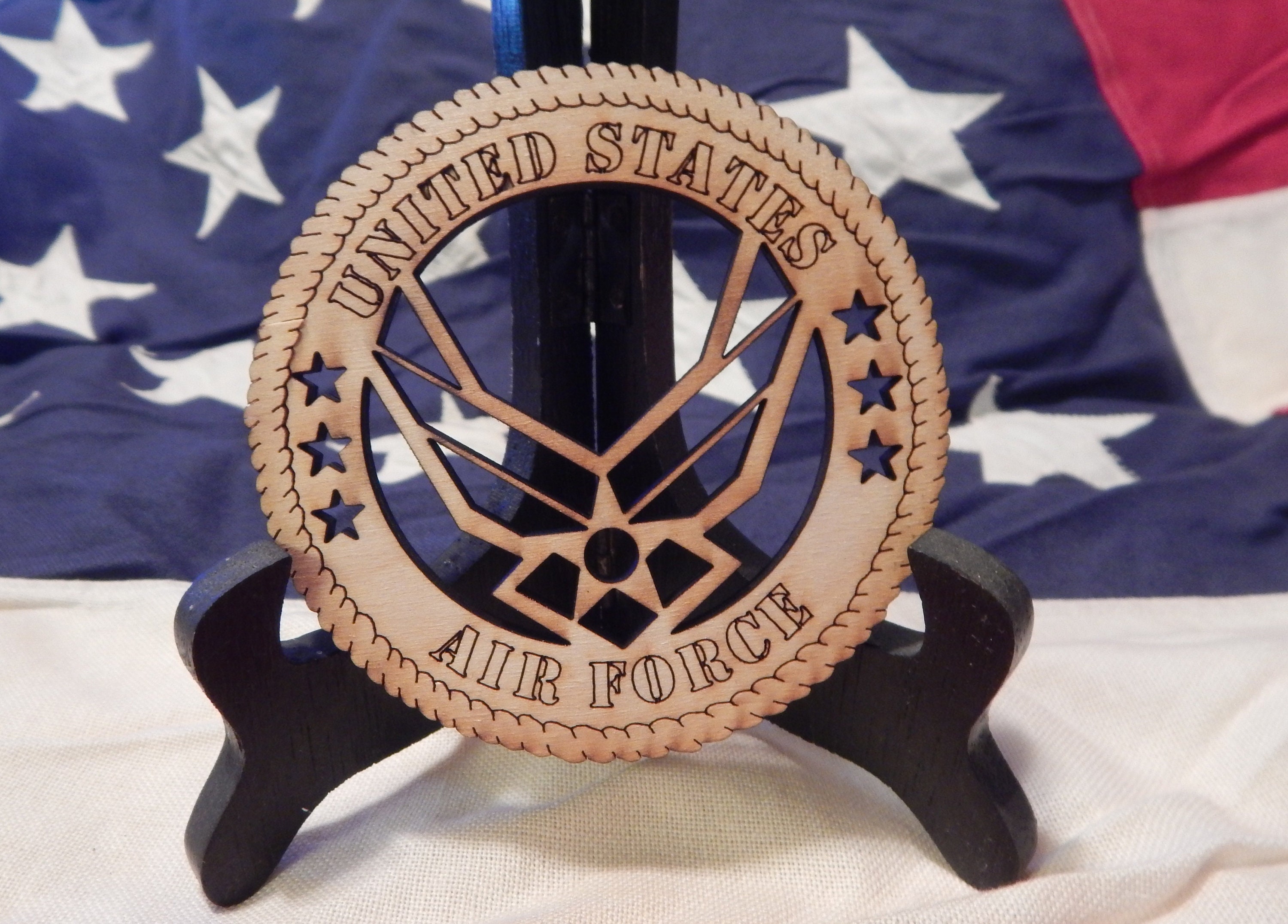US Air Force Military Wood Laser Cut Eagle Logo Emblem Sign - Etsy