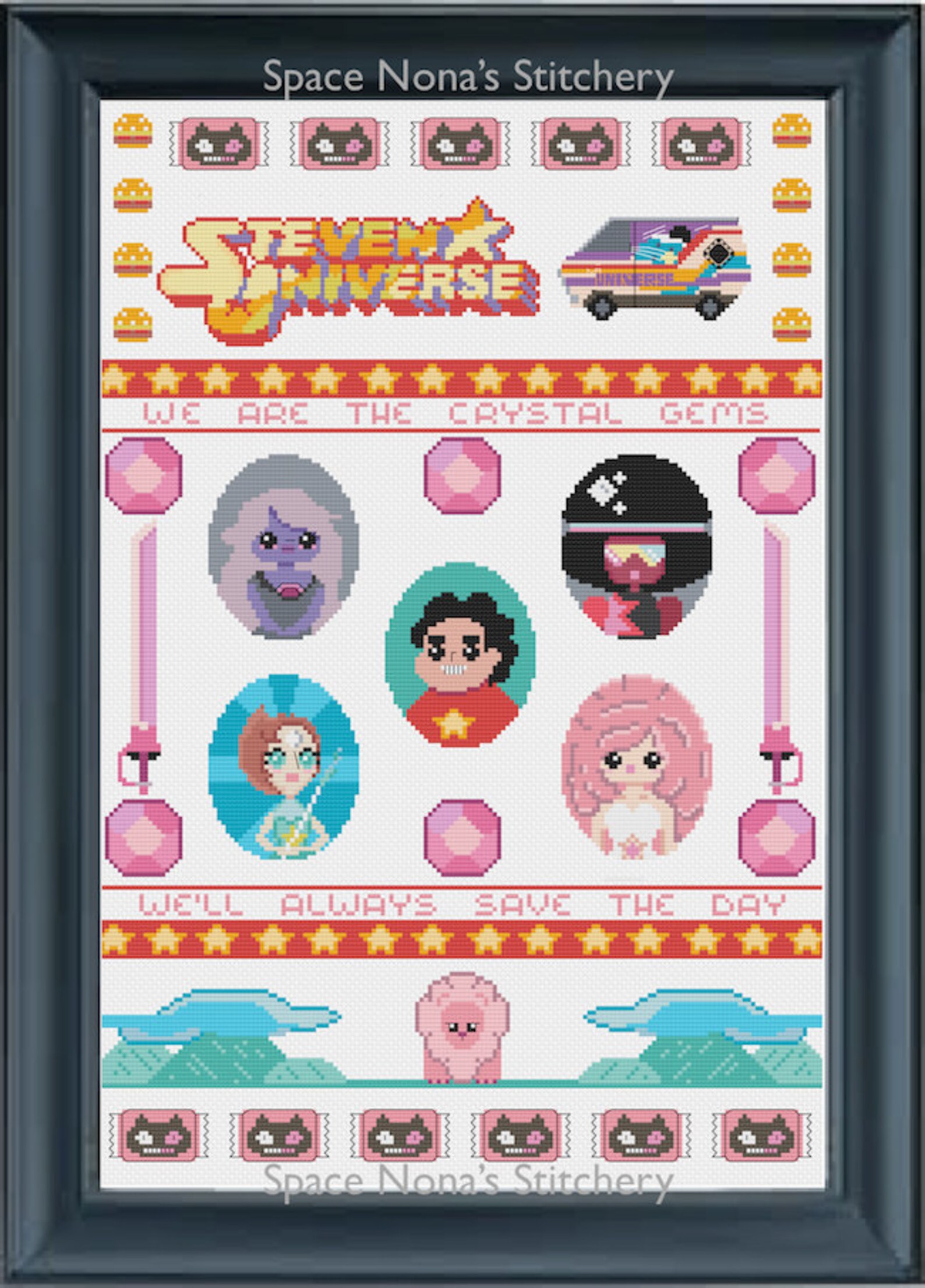 Steven Universe Inspired Sampler - Cross Stitch Pattern - Downloadable ...