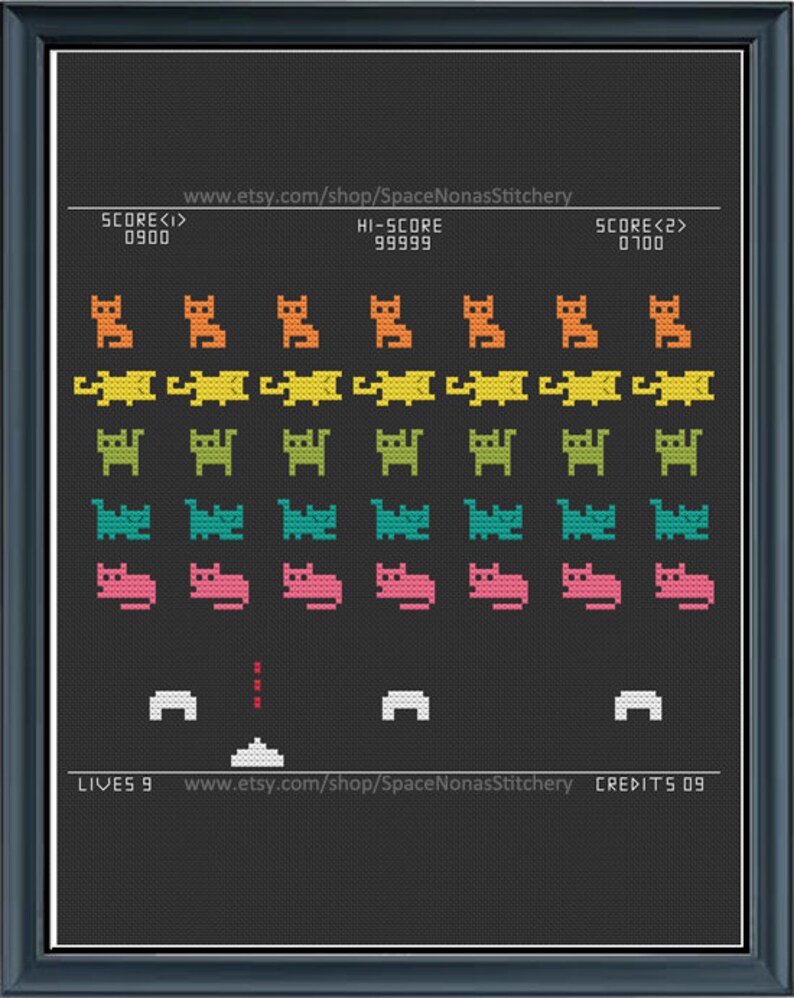 MULITPACK OF 6 - Video Game Cat Mashup - Cross Stitch Pattern ...