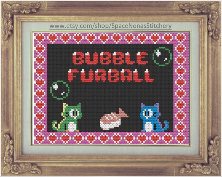 MULITPACK OF 6 - Video Game Cat Mashup - Cross Stitch Pattern ...