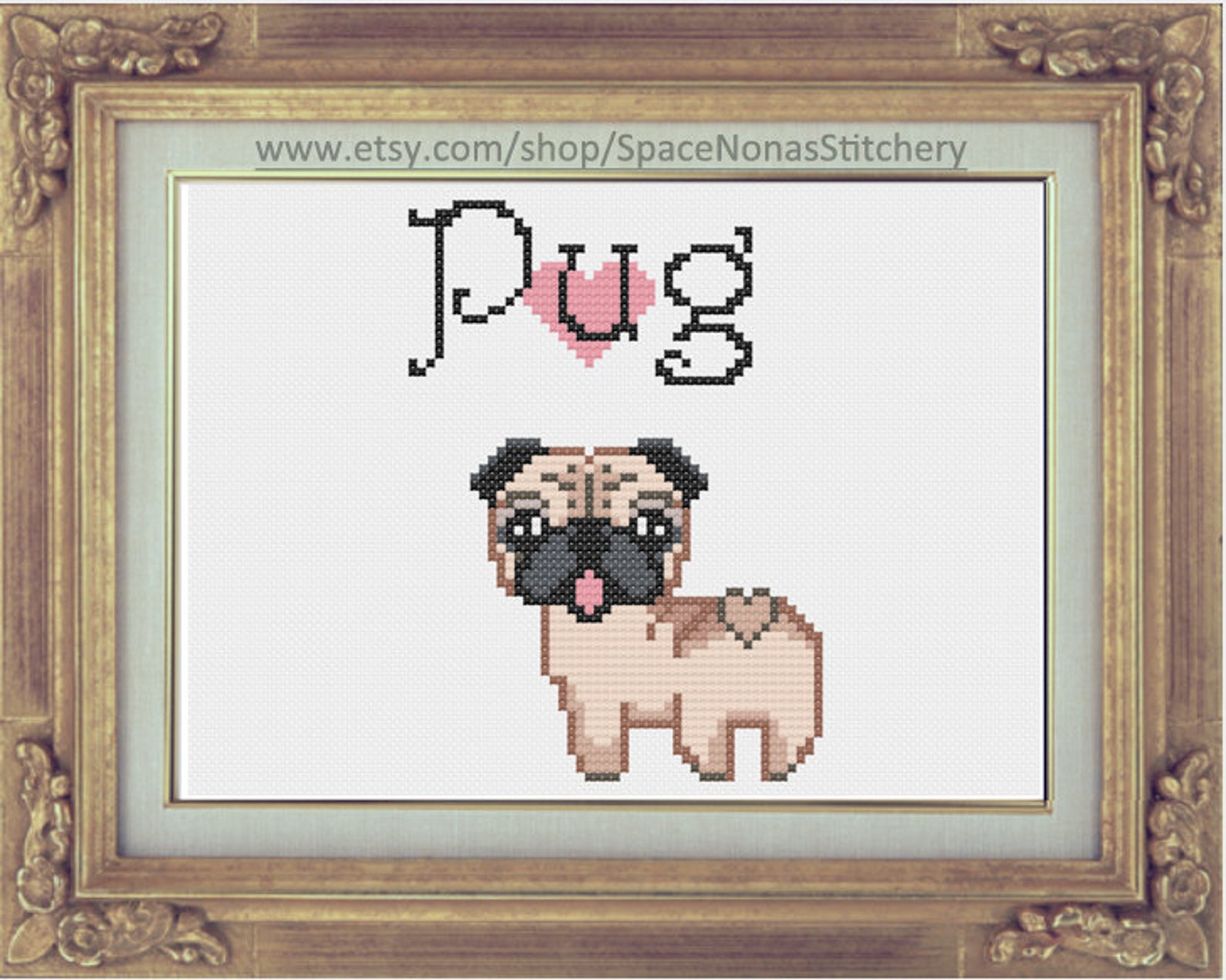 Pug - Cross Stitch Pattern - Downloadable PDF - Etsy