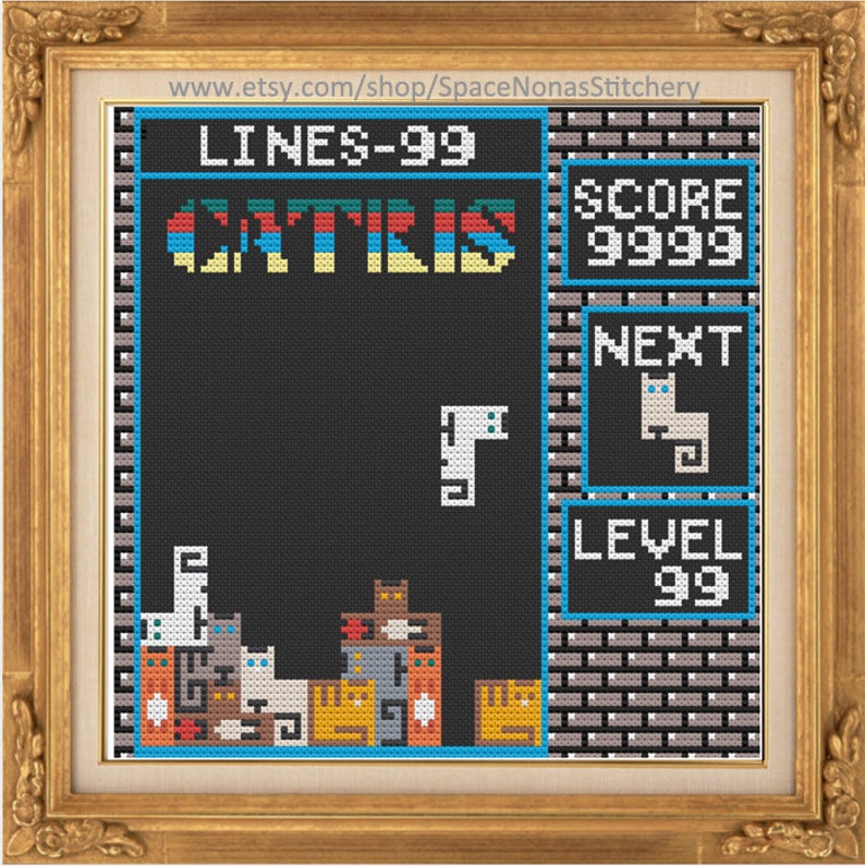 Cat Tetris - Cross Stitch Pattern - Downloadable PDF - Etsy