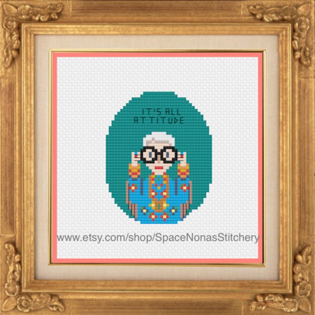 Iris Apfel - Cross Stitch Pattern - Downloadable PDF - Etsy