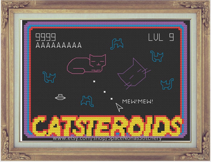 MULITPACK OF 6 - Video Game Cat Mashup - Cross Stitch Pattern ...