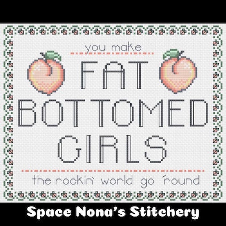 Fat Bottomed Girls Cross Stitch Pattern Downloadable PDF - Etsy