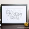 Ted Mosby Apartment Blueprint Poster How I Met Your Mother Hand-drawn ...