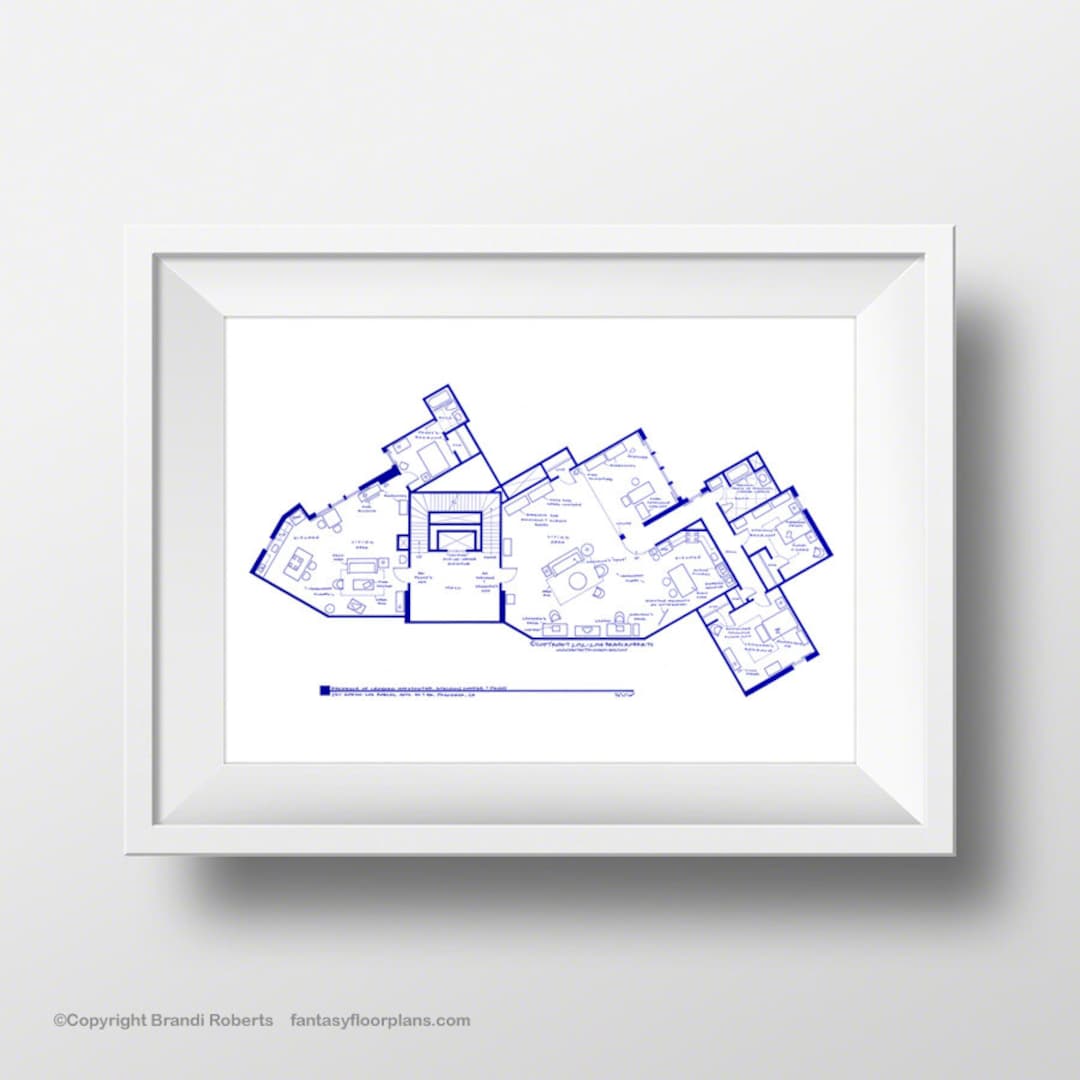 Big Bang Apartment Floor Plan Poster - Detailed, Hand-drawn Blueprint ...