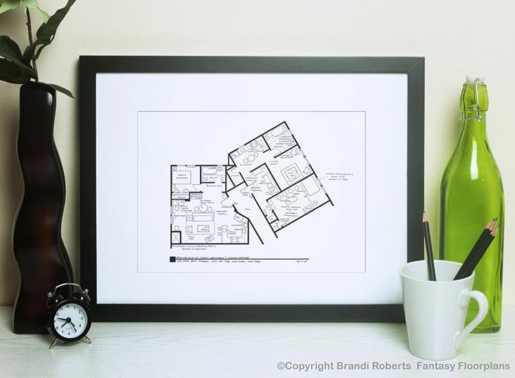 Seinfeld and Kramer Apartment Floor Plan Famous TV Show Floor Plan ...