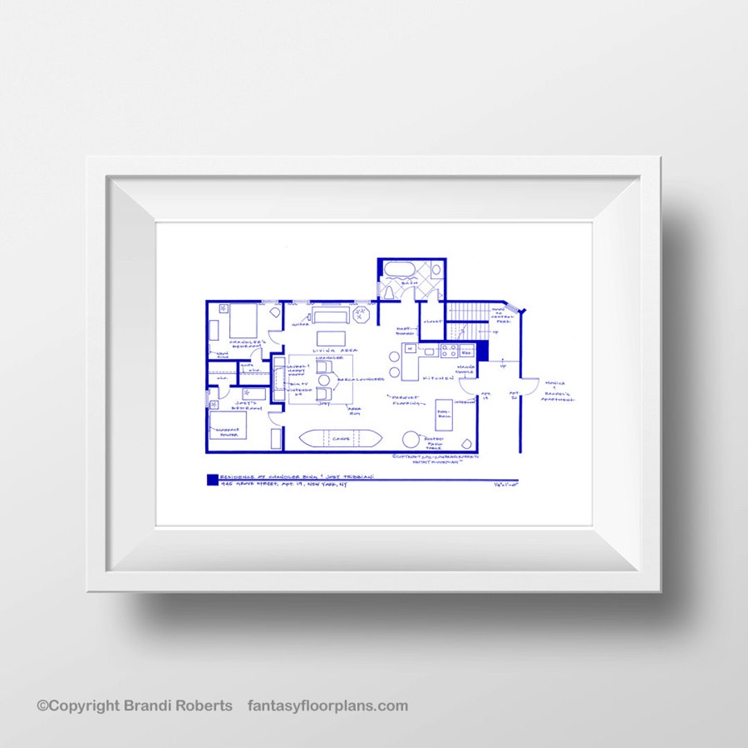 Blueprint Art for Apartment of Joey Tribbiani and Chandler Bing - TV ...