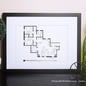 Friends Apartment Floor Plan for Phoebe Buffay Hand-drawn Art TV Show ...