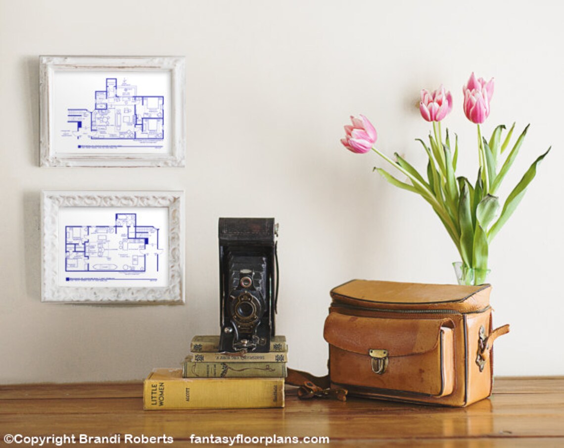 Seinfeld Apartment Layout - TV Show Floor Plan - Blueprint Poster Art ...
