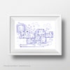 Ted Mosby Apartment Blueprint Poster How I Met Your Mother Hand-drawn ...