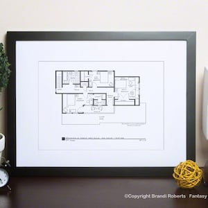 Andy Griffith Show House TV Show Floor Plan - Blackline Poster for Home ...