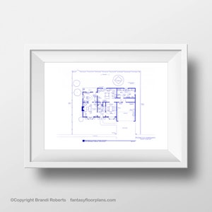 Simpsons House Floor Plan - Blueprint Poster Art for Home of Marge and ...