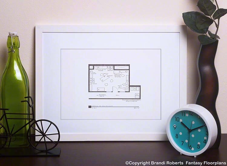 X-files Agent Fox Mulder's Office Floor Plan Black Hand-drawn Art ...