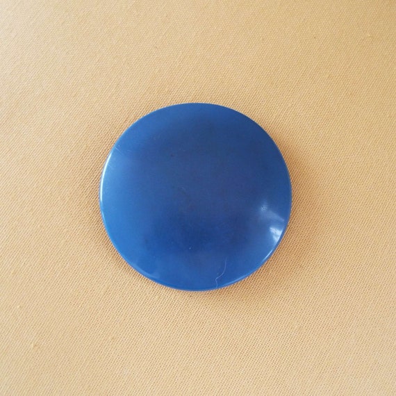 Vintage Art Deco Bakelite Powder Compact Blue Bakelit… - Gem
