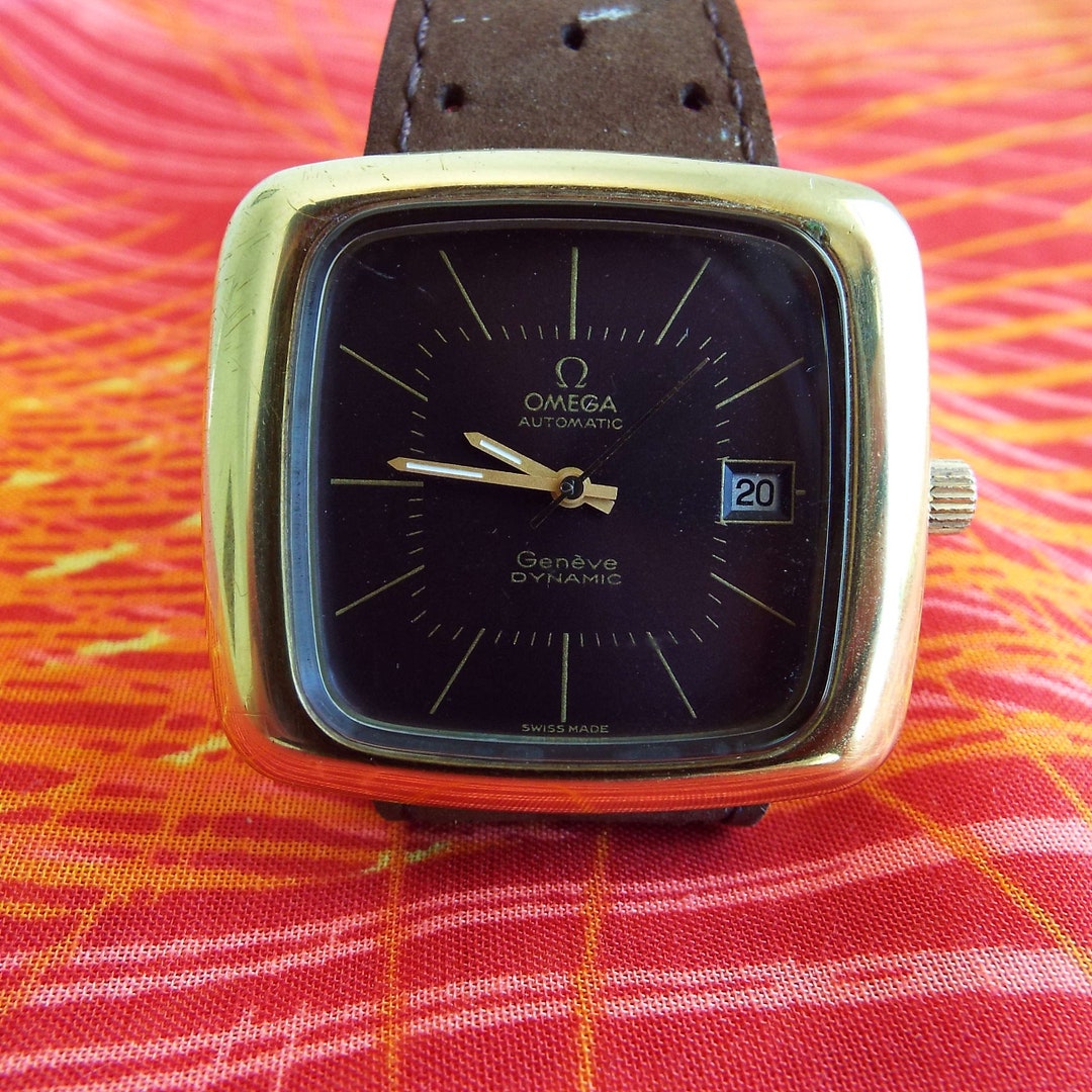 Rare Vintage 1970's Omega Geneve Dynamic TV Wristwatch Automatic Watch ...
