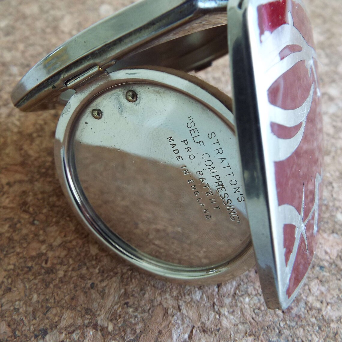 Vintage Art Deco Stratton's Self Compressing Powder Compact Chrome and ...