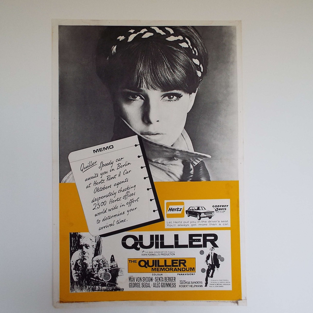 Vintage 1966 the Quiller Memorandum Film Movie Poster UK Double Crown ...