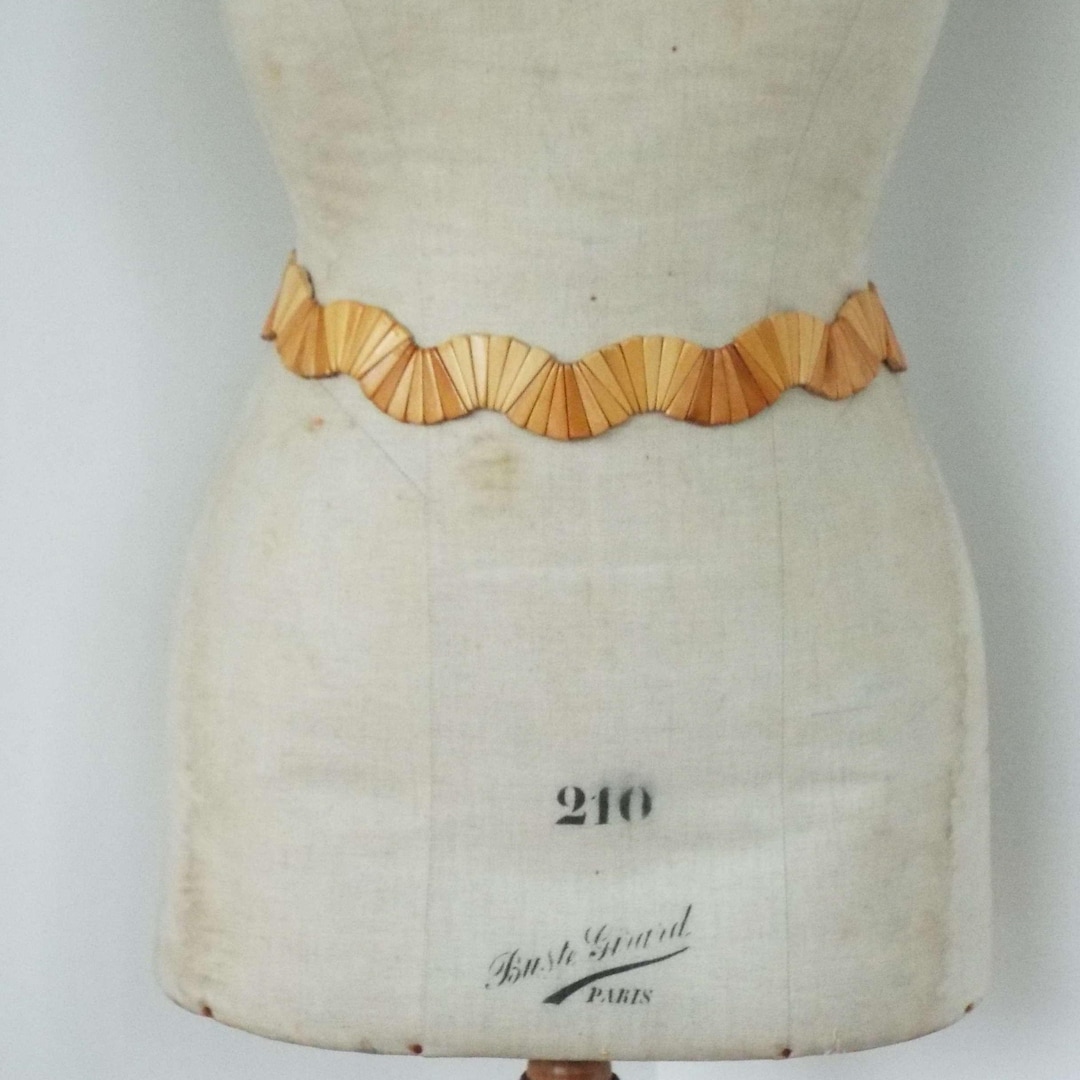 Vintage Wood Bead Belt Wooden Belt Wavy Belt Retro 1970's Belt Hand ...