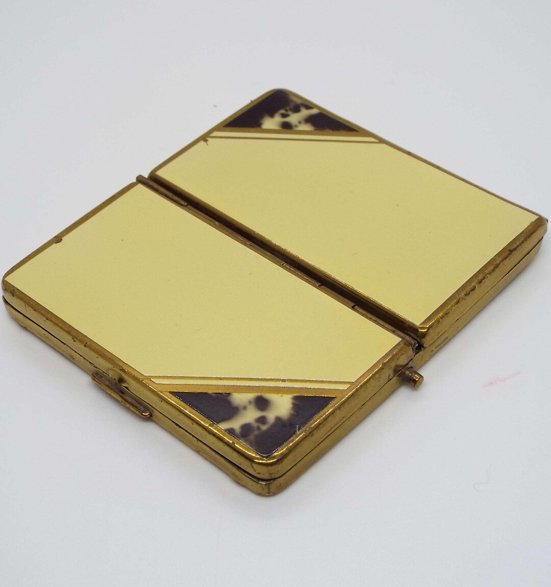 Vintage Japanese Art Deco Powder Compact & Cigarette Case, 1930s Vanity ...