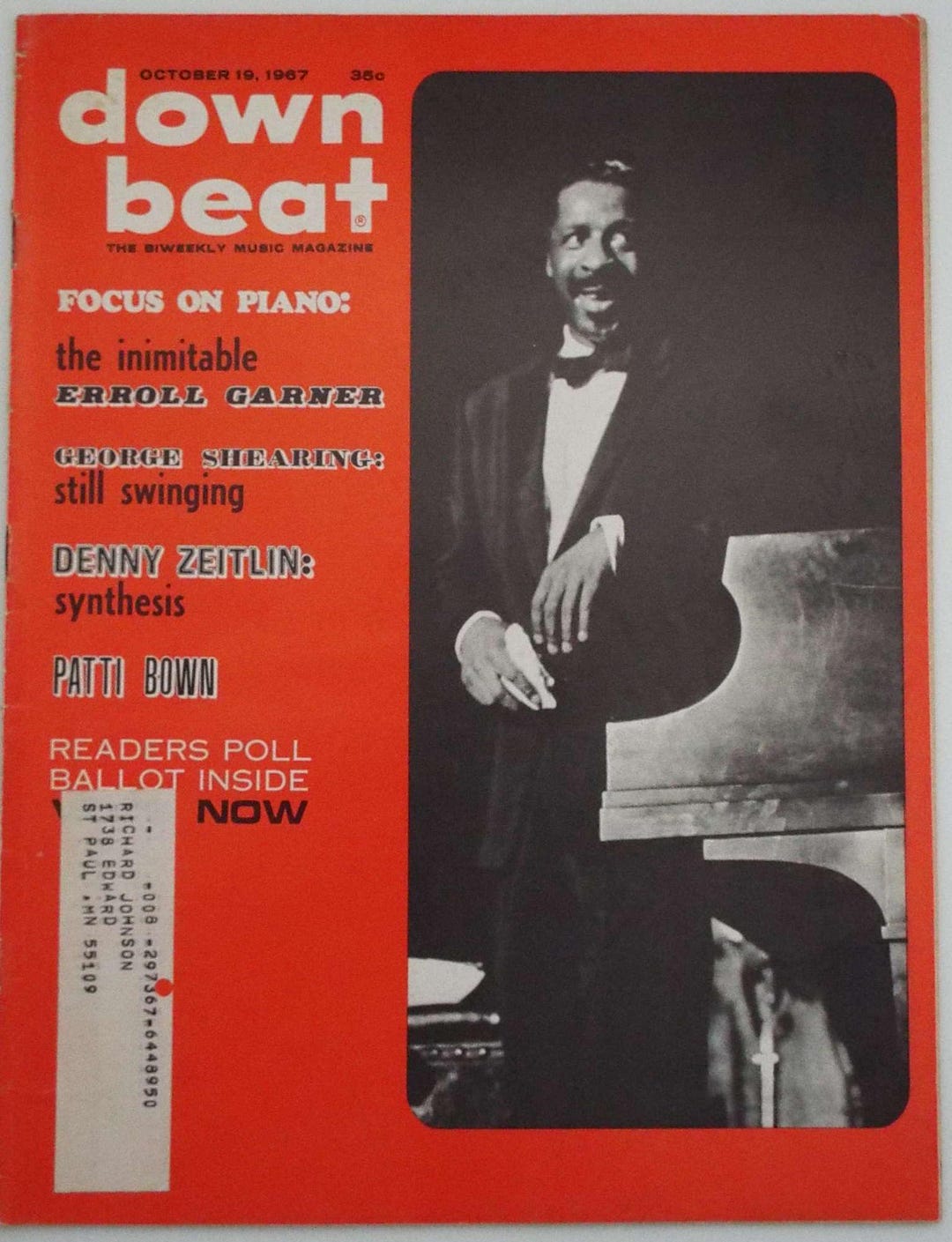 Vintage Magazine October 19th 1967 Down Beat Jazz Magazine 1960's Music ...