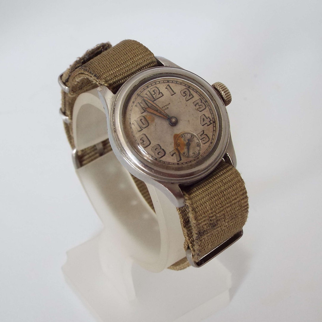 Vintage 1930's J W Benson Wrist Watch Swiss Made Manual Wind Mechanical Military Style Watch - Etsy