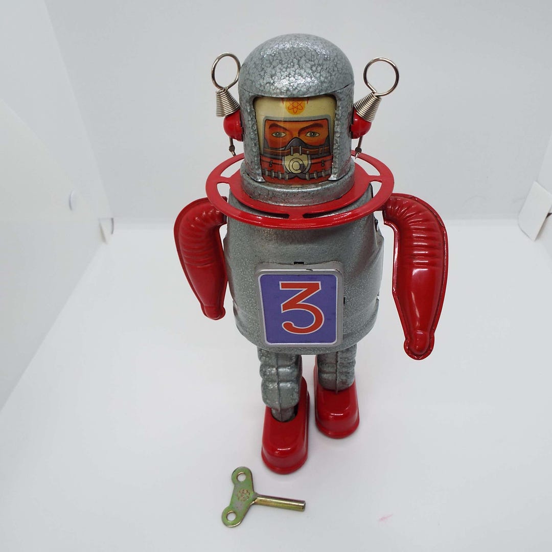 Vintage Robot Astro Scout 3 Astronaut Wind up Friction Powered Robot ...
