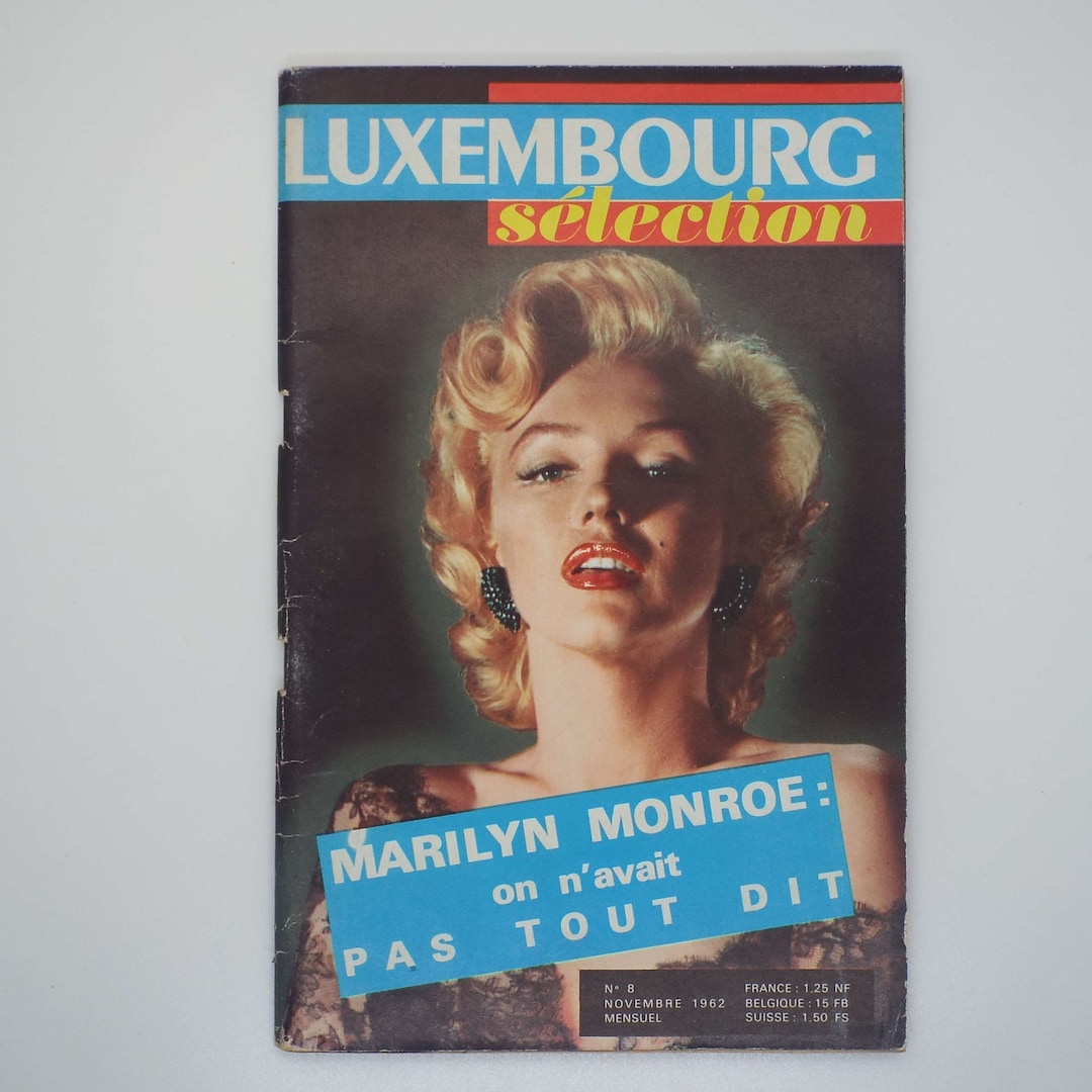 Vintage French Magazine Luxembourg Selection Marilyn Monroe Cover ...