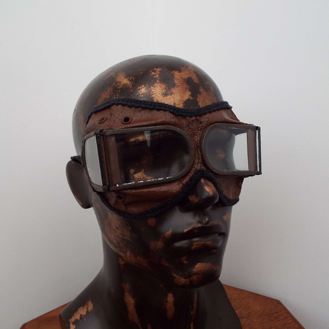Antique WW1 RNAS Royal Naval Air Service Flying Goggles Aviation ...