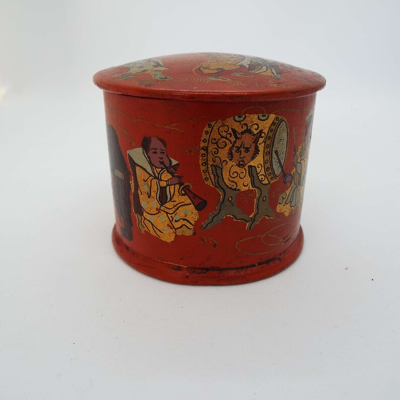 Vintage Papier Mache Red Lacquer Powder Box Japanese Powder - Etsy