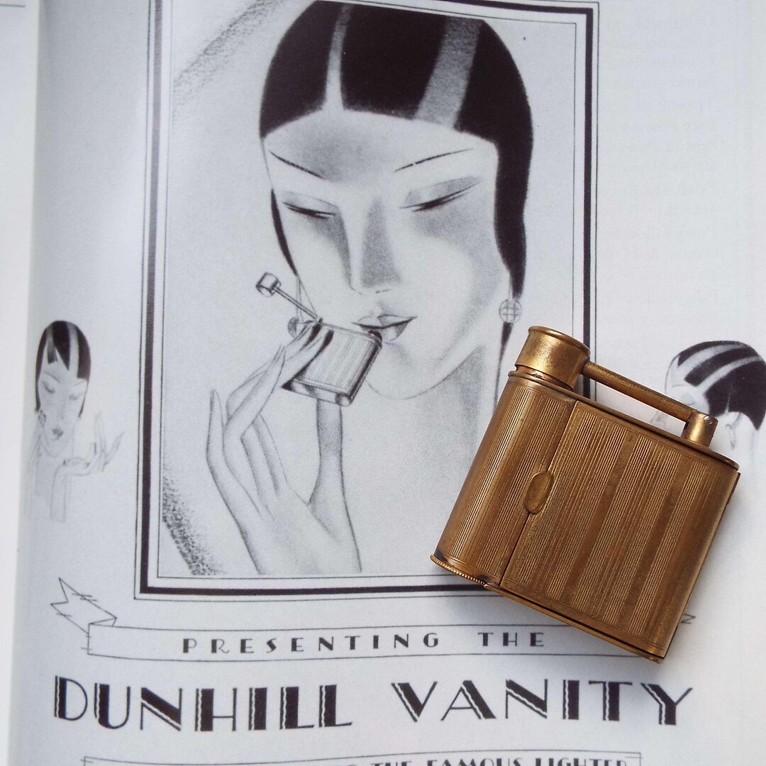 Rare Vintage 1920's Dunhill Vanity Powder Compact & Lipstick Alfred ...