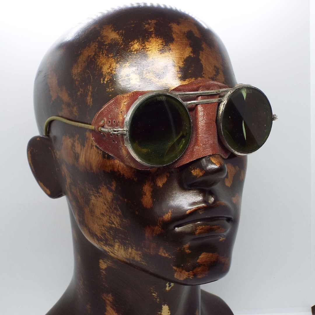 Vintage Willson Sunglasses Green Tinted Round Lenses Motorcycle ...