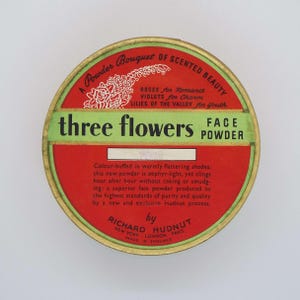 Vintage Art Deco Richard Hudnut Three Flowers Face Powder Box Unused ...