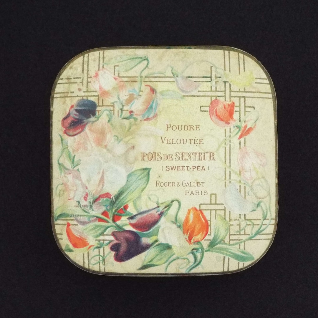Rare Antique Powder Box Roger & Gallet Poudre Veloutee Sweet Pea Face ...