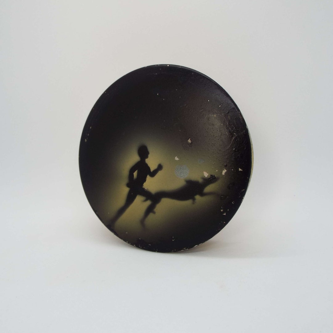Vintage Powder Bowl Lidded Bowl Powder Tin Silhouette Image 1920's 1930 ...