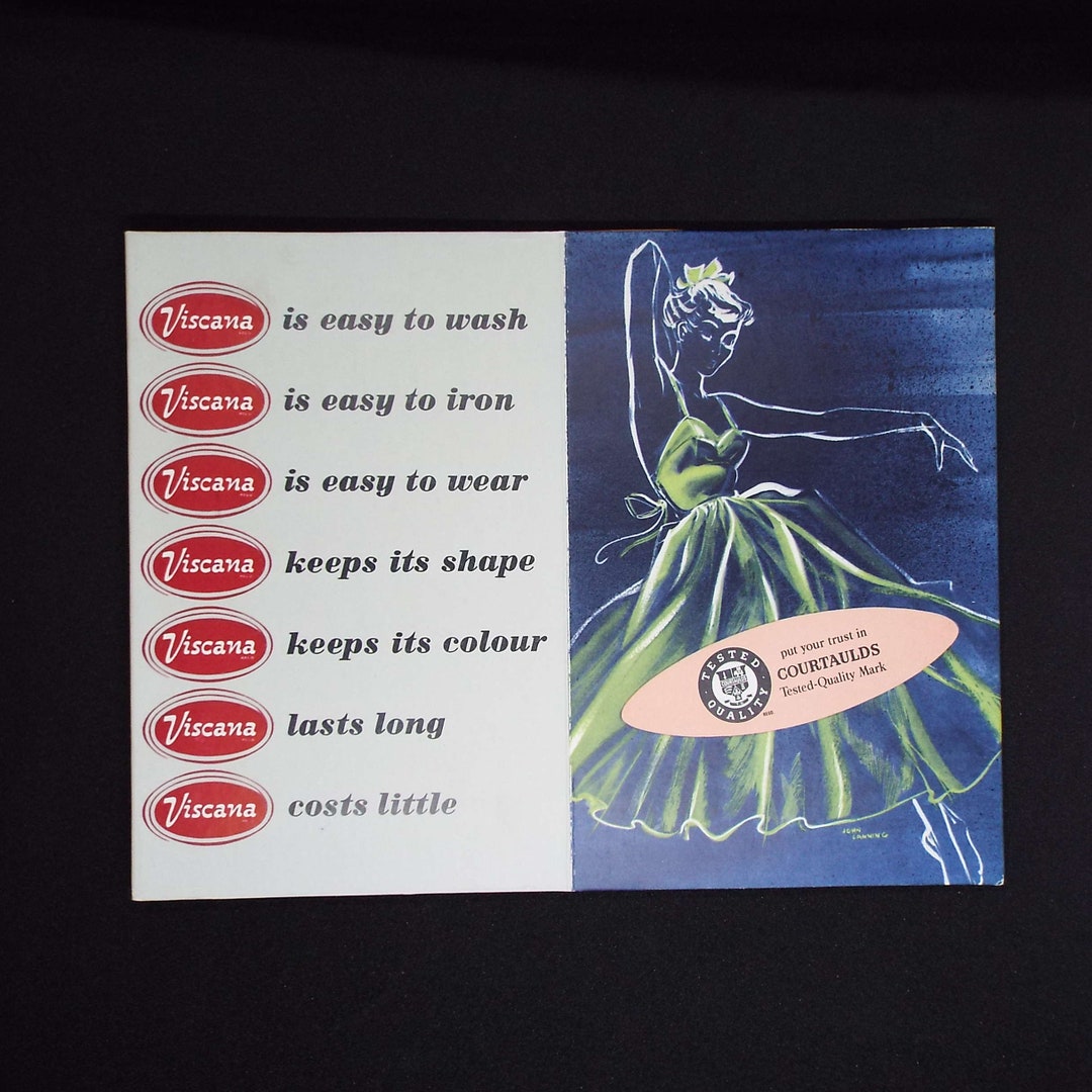 Rare Vintage 1950's Courtaulds Viscana Shop Counter Advertising Fold ...