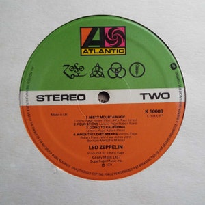 Vintage Led Zeppelin Untitled Vinyl Record LP Album UK Pressing Rock ...