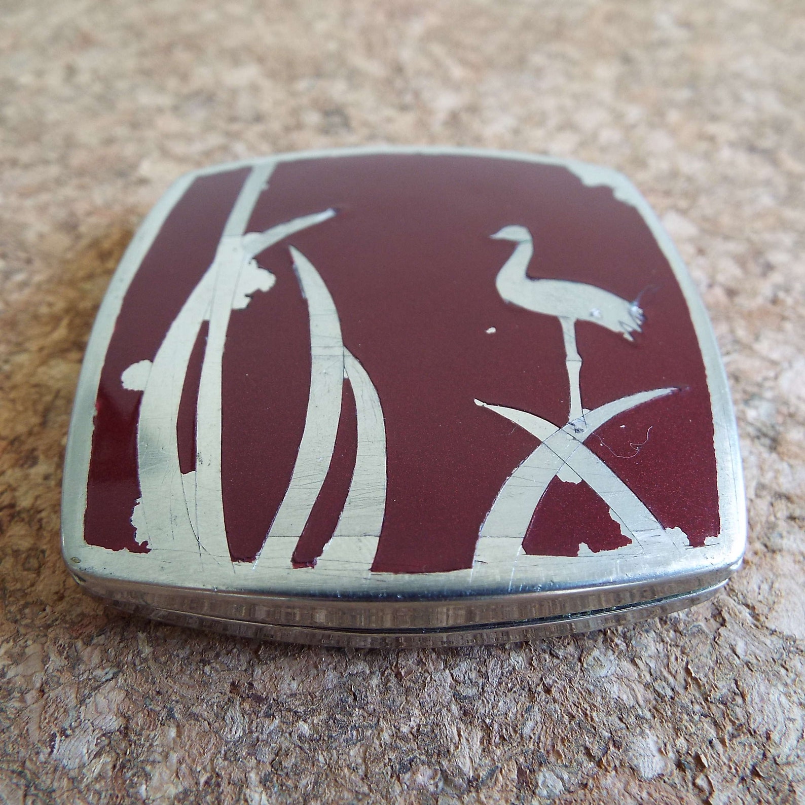 Vintage Art Deco Stratton's Self Compressing Powder Compact Chrome and ...