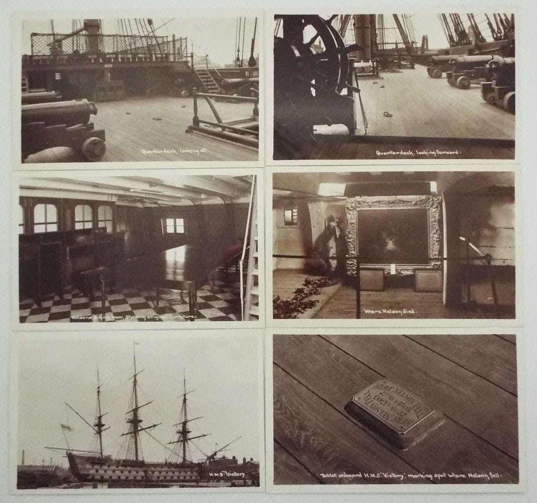 Vintage Postcards HMS Victory Real Photographs Postcard 6 Views of HMS ...