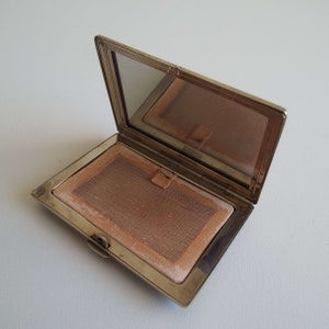 Rare Vintage 1920's 1930's Fillkwik Powder Compact Chrome & Enamel Blue ...