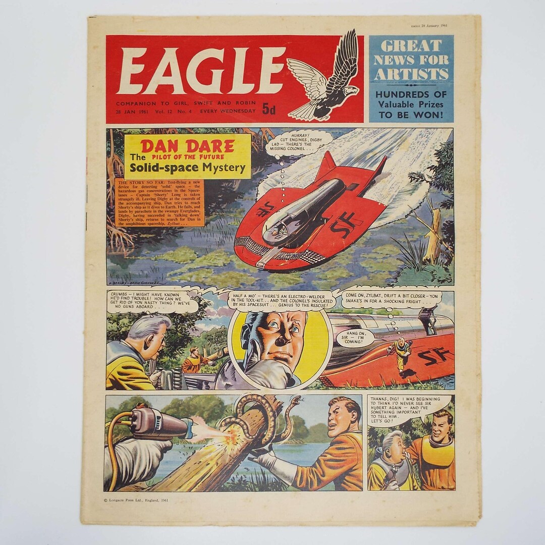 Eagle Comic 28th Jan 1961 Vintage Comic Dan Dare Outer Space Science ...