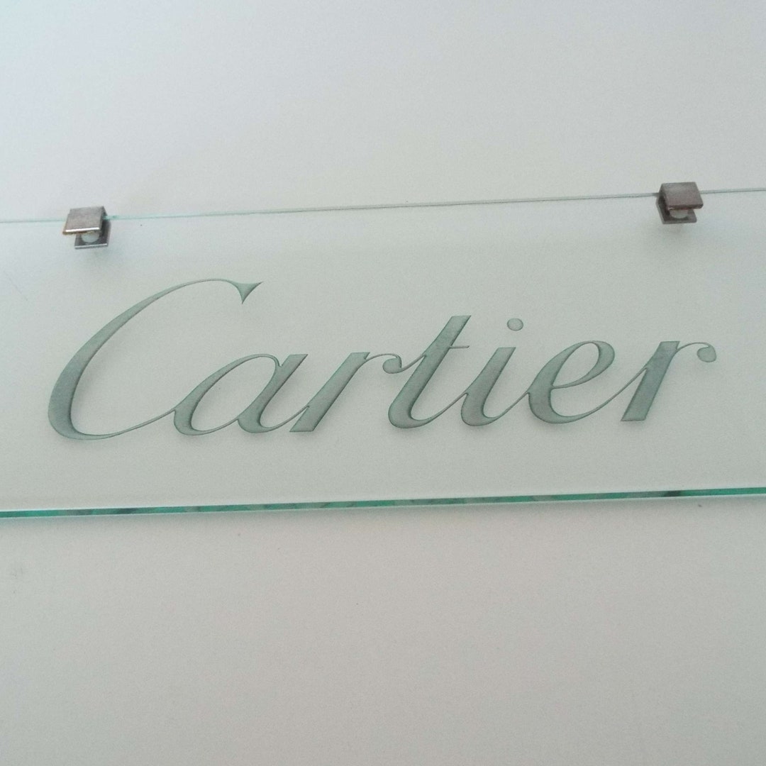 Vintage Cartier Shop Counter Display Sign Glass Advertising Sign Shop ...