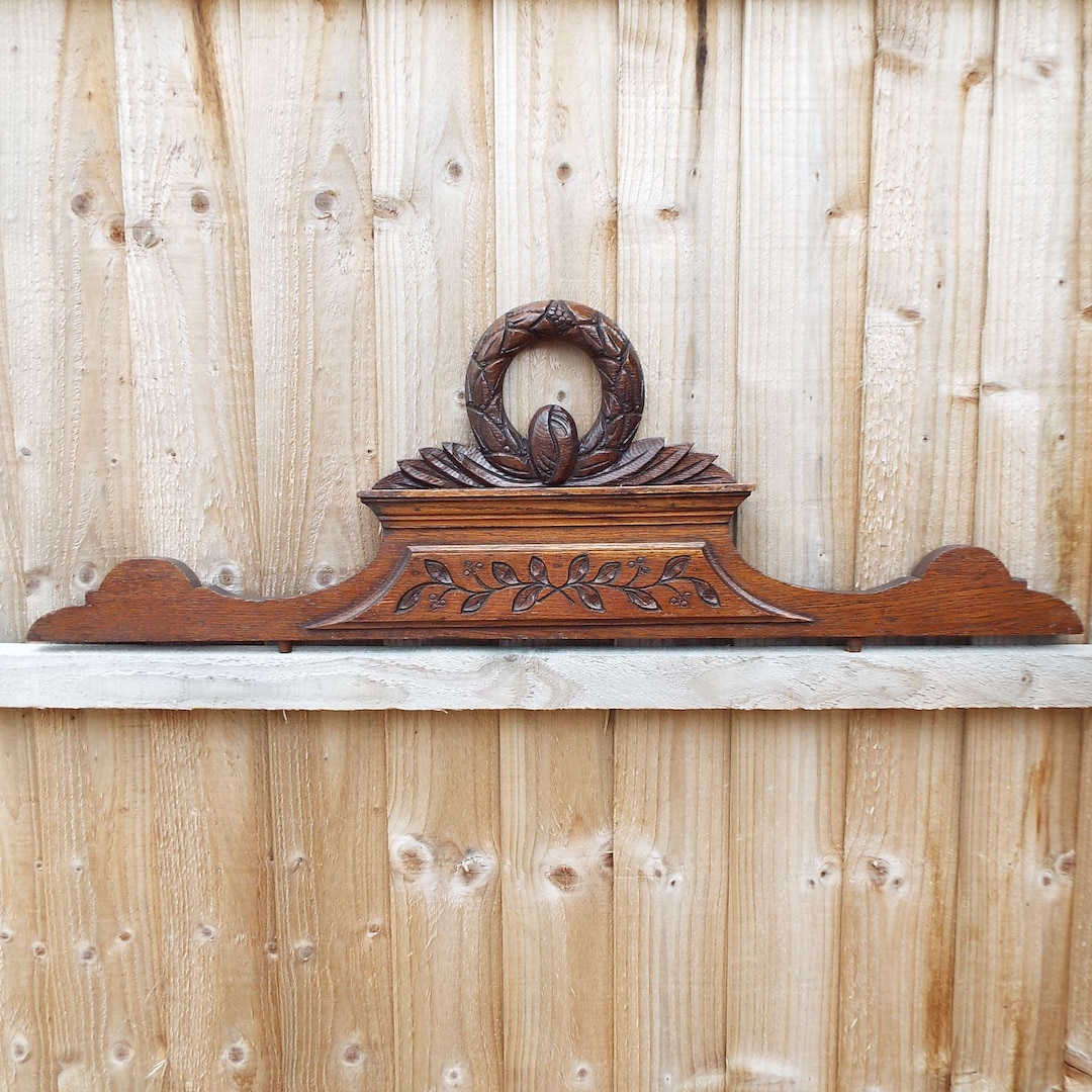 Antique Victorian Oak Cornice Door Mirror Furniture Topper ...