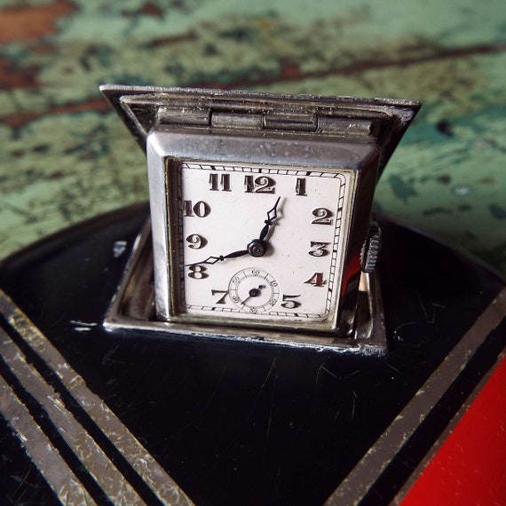 Rare Art Deco Clock Powder Compact 1930's Powder Comp… - Gem