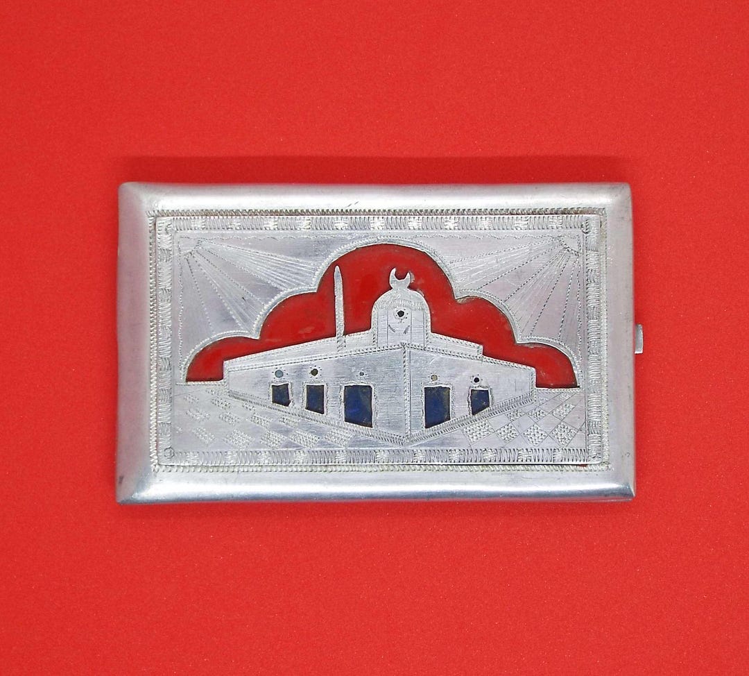 Vintage 1940's Trench Art Cigarette Case Tobacciana WWII Egypt Sphinx ...